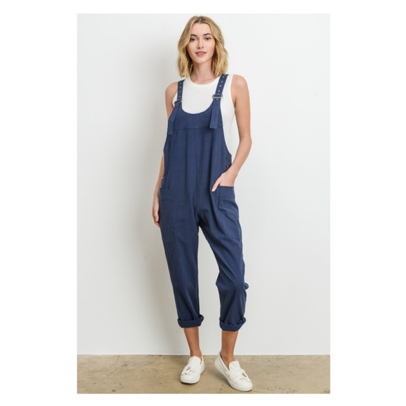 Le Lis | Pants & Jumpsuits | Last Scoop Neck Hemp Overalls Large | Poshmark